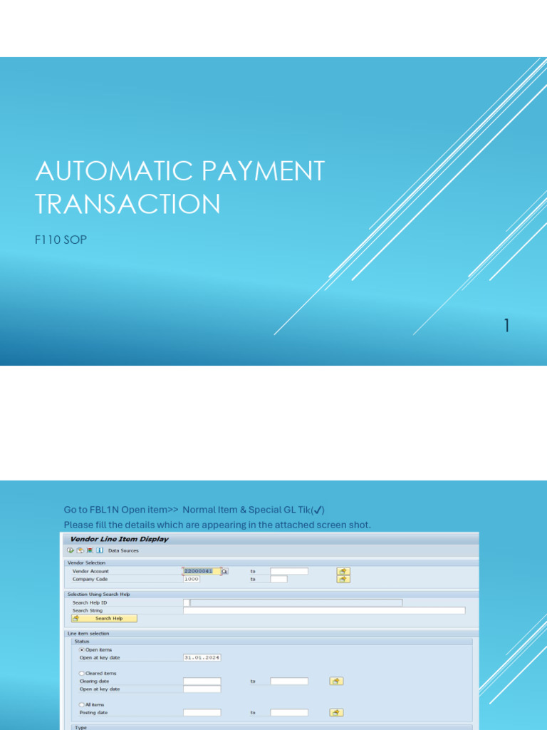 Automatic Payment in SAP | PDF | Computing