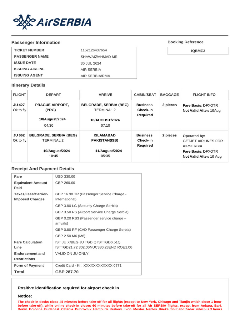 Shawaiz Ticket | PDF | Fee