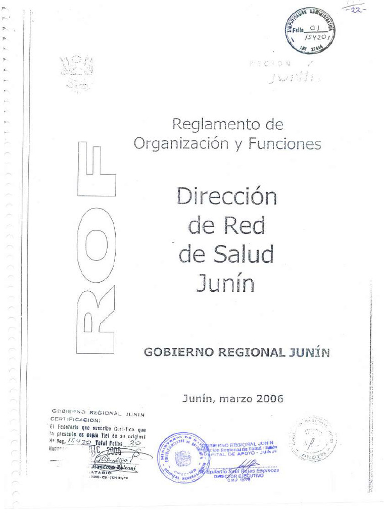ROF-Direcci N de La Red de Salud - Junin | PDF