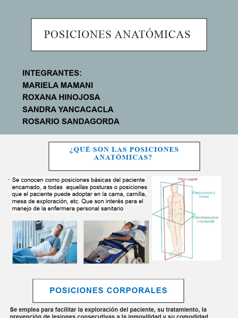 Posiciones Anatómicas en Pacientes | PDF | Abdomen | Rodilla