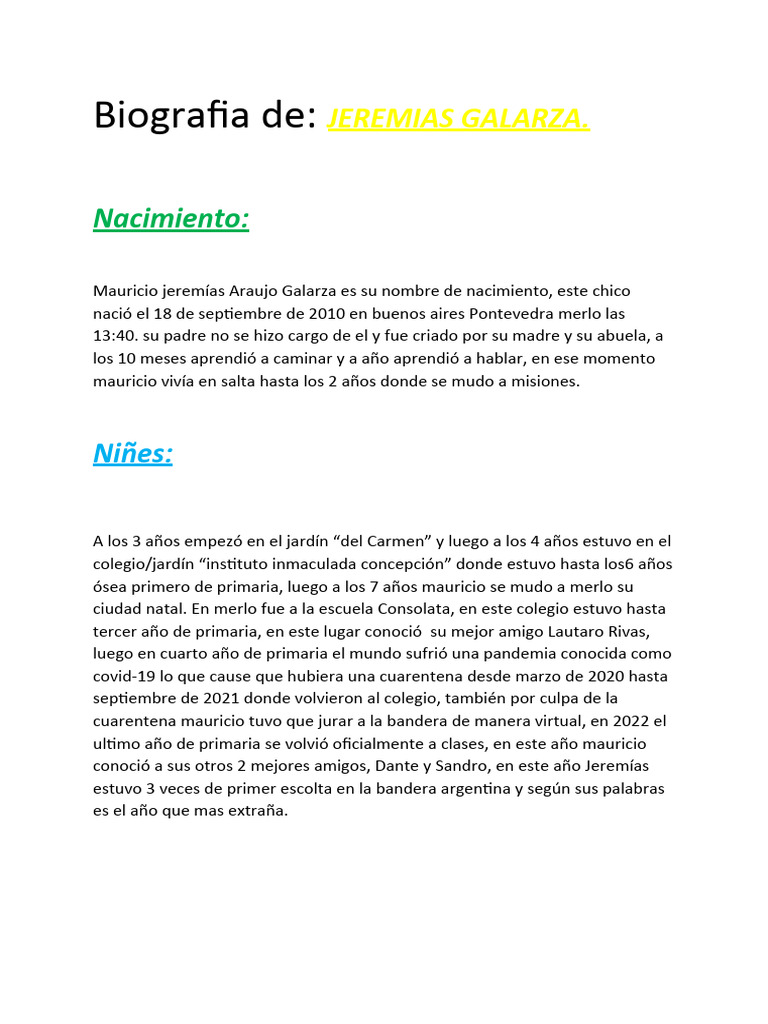 Biografía de Jere | PDF