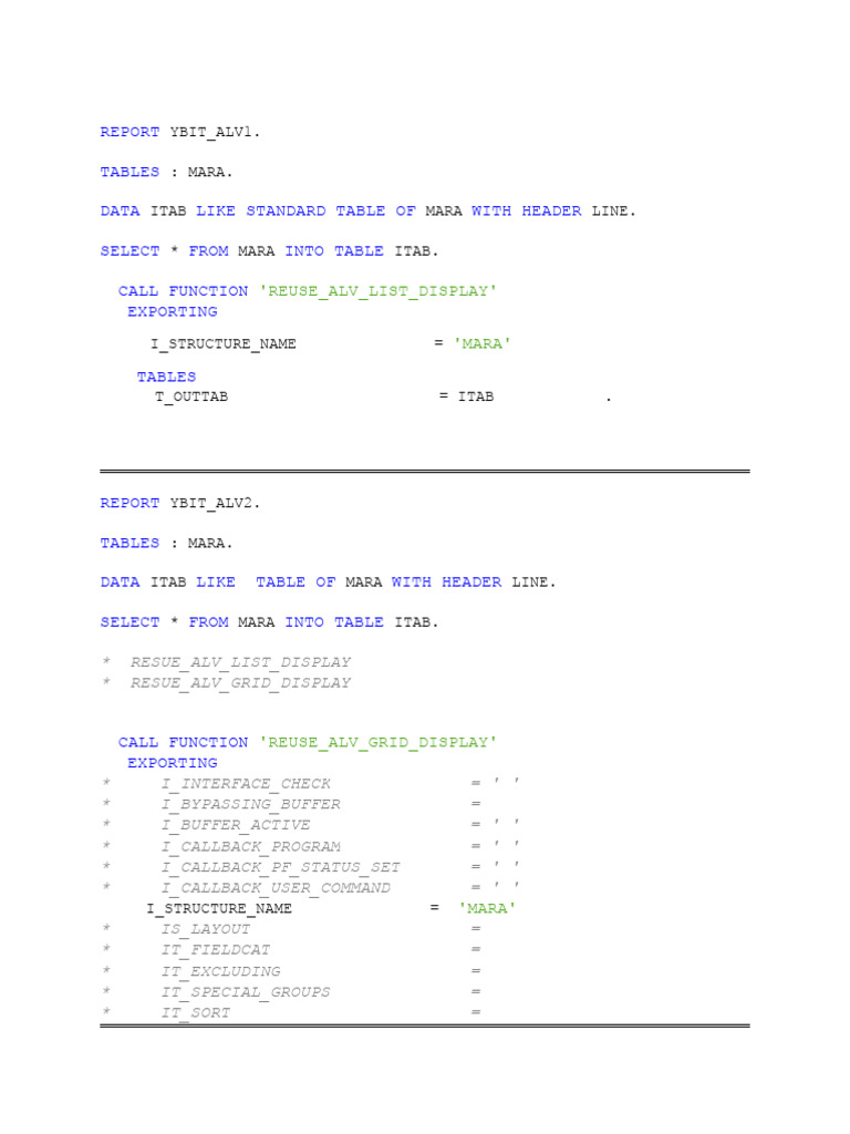 Alv Program Grid List Fieldcatg Pdf Computer Programming Computing