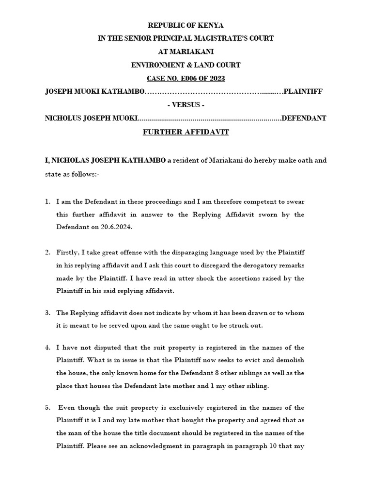 Further Affidavit Nicholas | PDF | Affidavit | Lawsuit