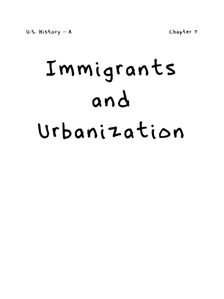 Immigrants and Urbanization in U.S. History | PDF | Nativism (Politics ...
