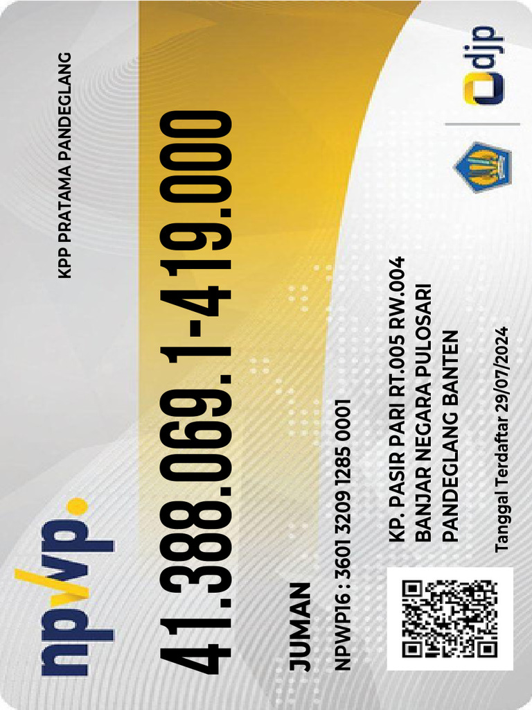 240111274615NPWP PDF (Replica) | PDF