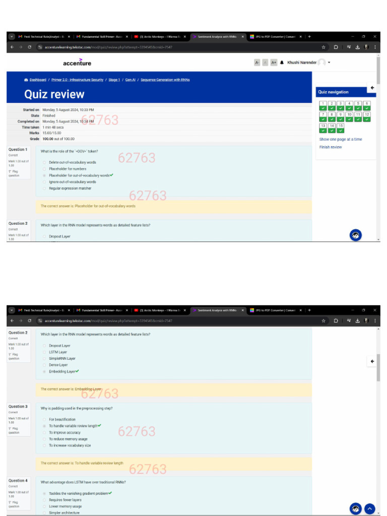 RNN Case Study Quiz | PDF