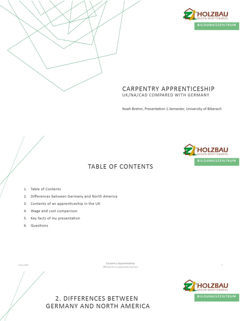 Carpentry Apprenticeship Comparison | PDF | Carpentry | Apprenticeship