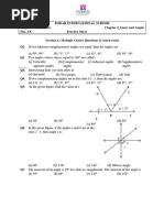 9 Cbse - 6.lines and Angles (Worksheet) | PDF | Triangle | Euclidean Plane Geometry