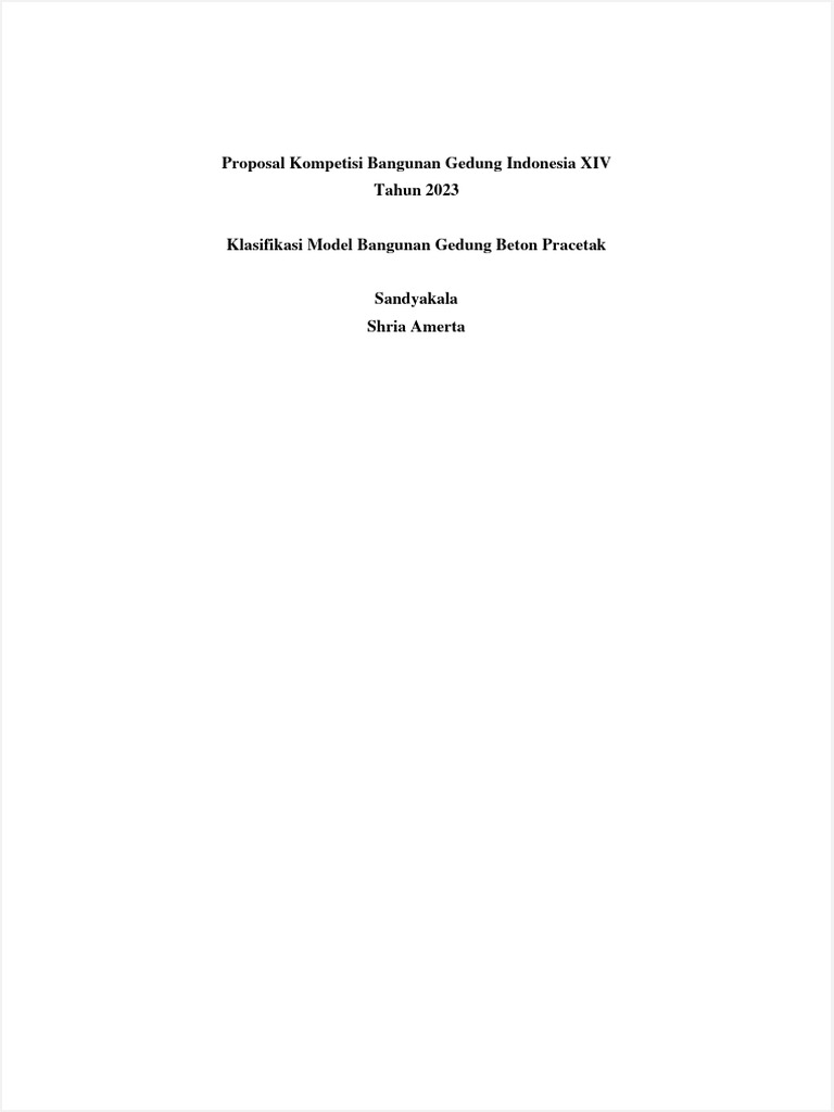 Proposal KBGI Tim Sandyakala | PDF