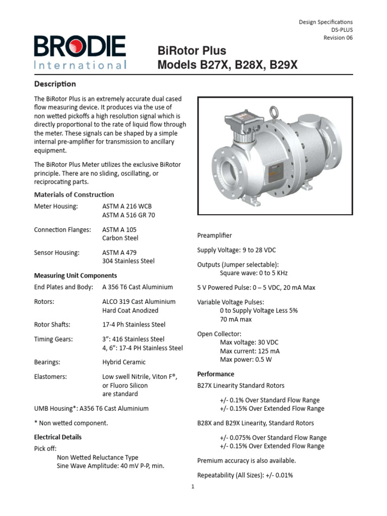Brodie Flow Meter | PDF | Flow Measurement | Pressure