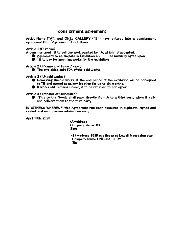 Exhibit Agreement Template | PDF | Law