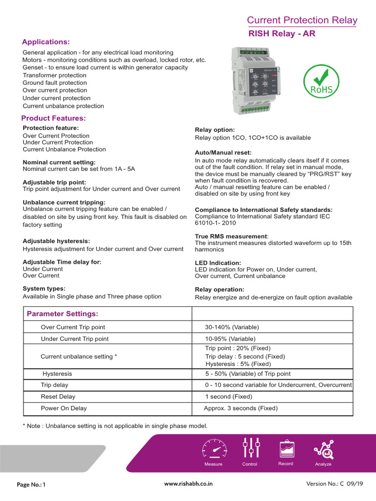 _uploads_product_Datasheet_Rish_Relay_AR-Current_Protection_Relay_Rev-C | PDF | Relay ...