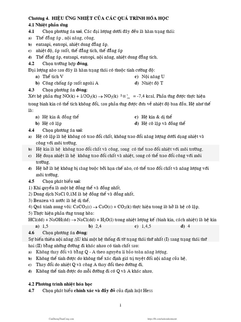 Hoa-Dai-Cuong - Bai-Tap-Hdc - Phan-2 - (Cuuduongthancong - Com) - Trang-1-5 | PDF