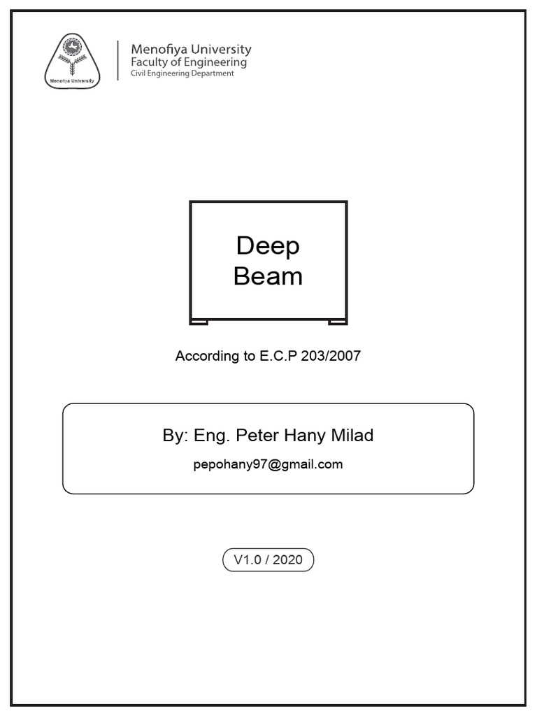 Deep Beams Design - Peter | PDF | Beam (Structure) | Bending