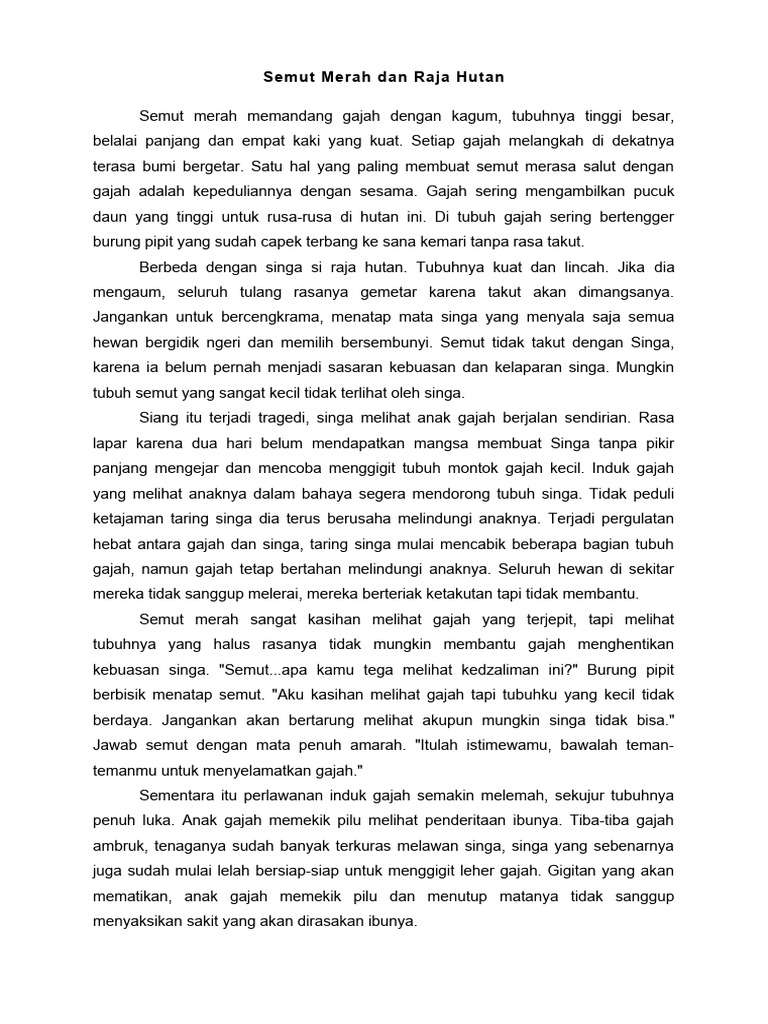 Semut Merah Dan Raja Hutan | PDF