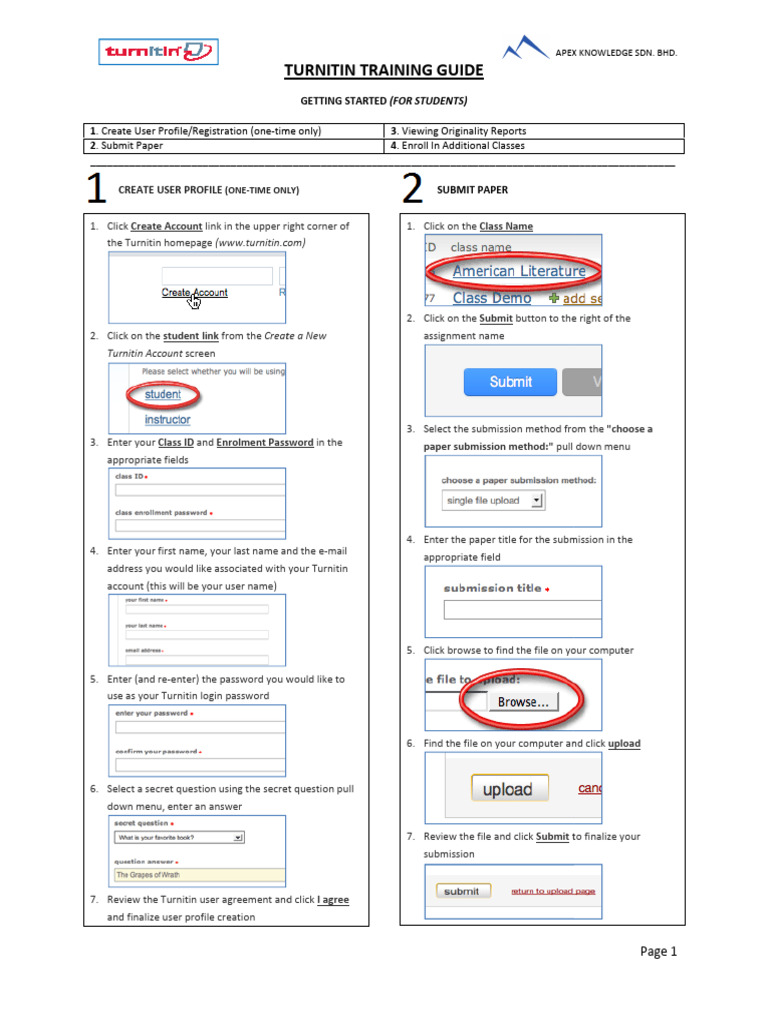 Ss-Turnitin Guide | PDF | Password | Turnitin