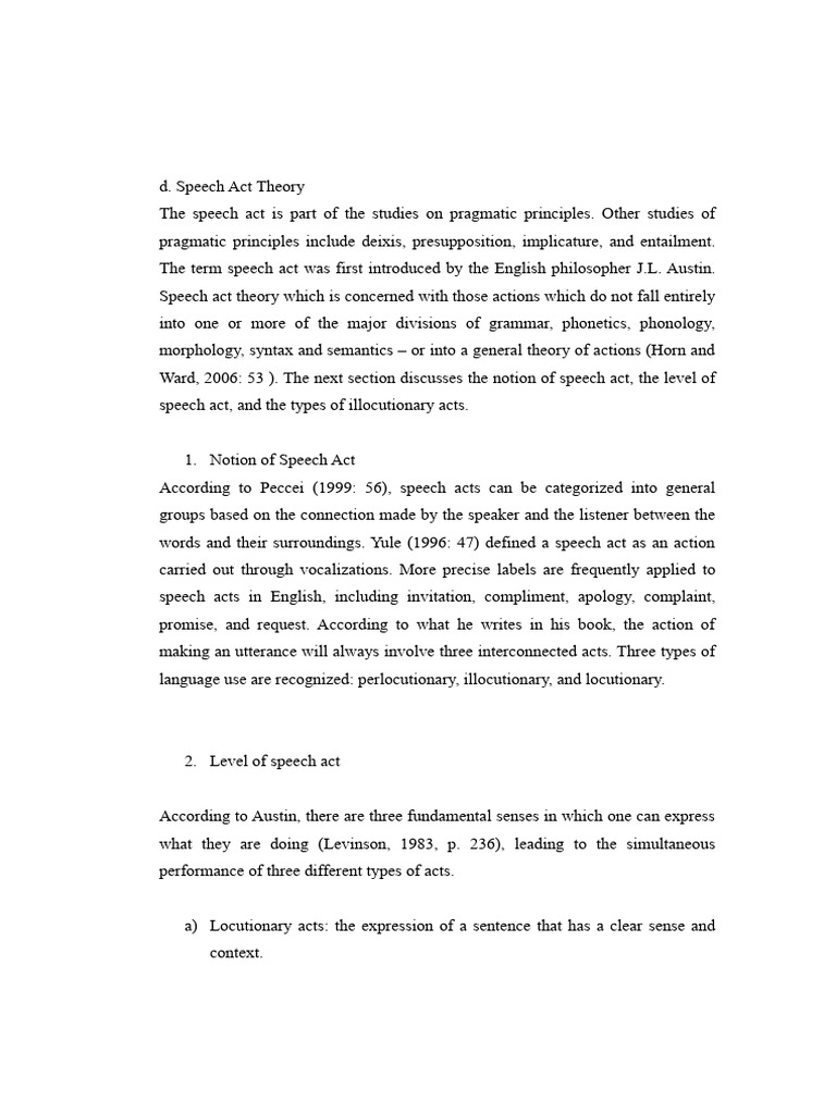 Speech Act Theory | PDF | Interpretation (Philosophy) | Linguistics