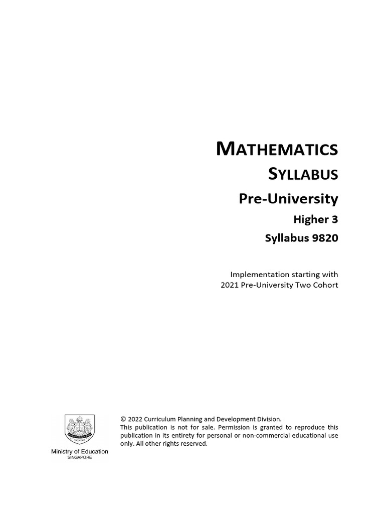 2020 Pre University h3 Mathematics | PDF | Mathematics | Educational ...