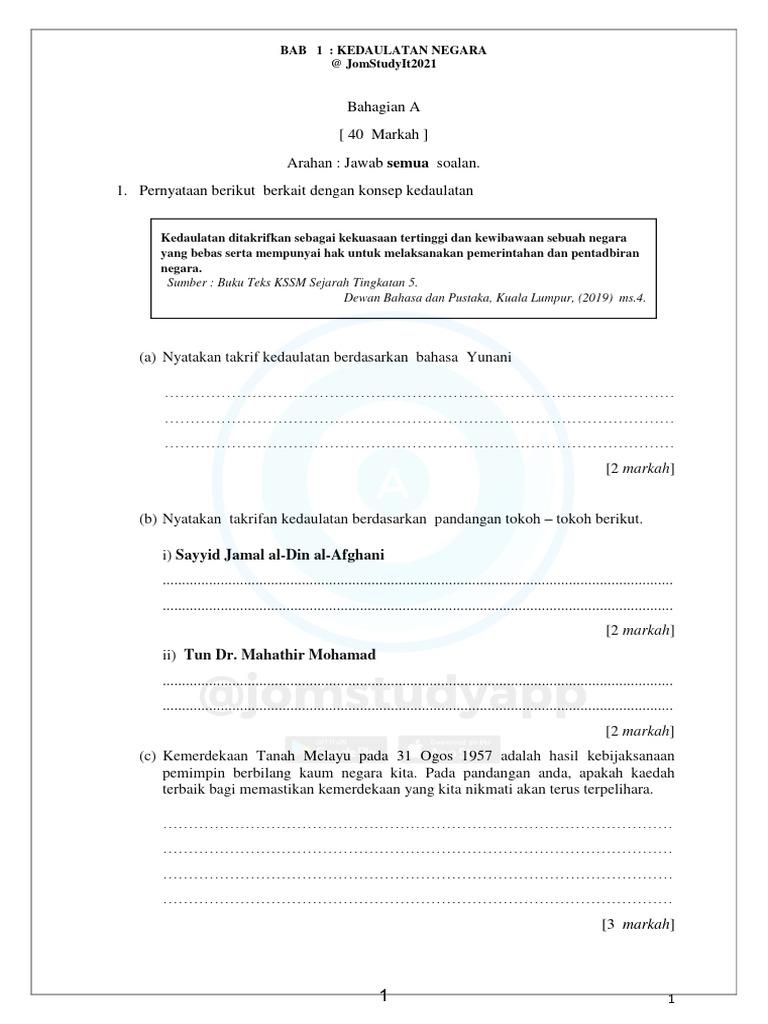 Aplus Sejarah SPM KSSM Tingkatan 5 Kertas 2 (Paper 2) | PDF