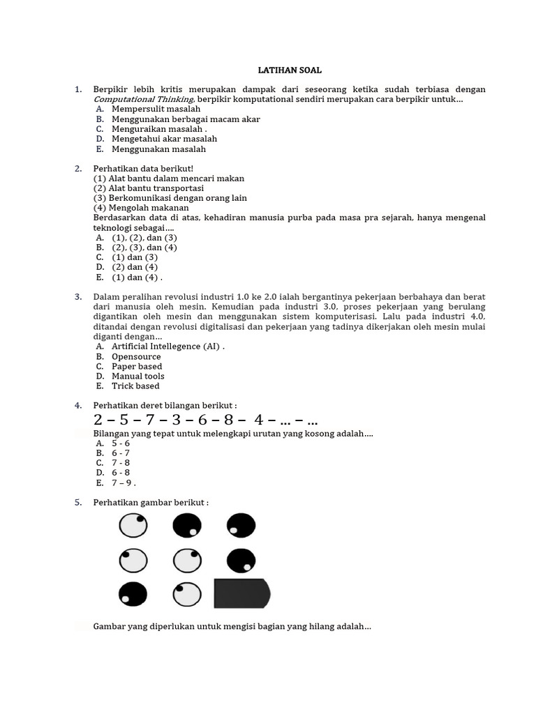Latihan Soal Informatika - X - Merdeka | PDF