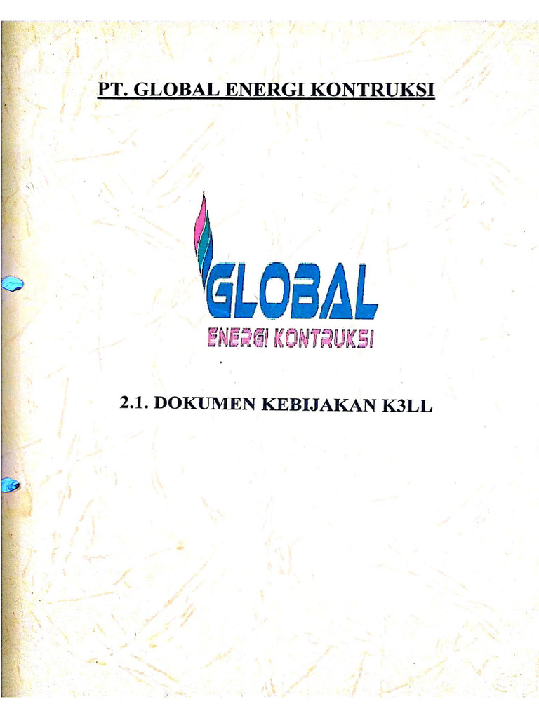 2.1 Dokumen Kebijakan K3LL | PDF
