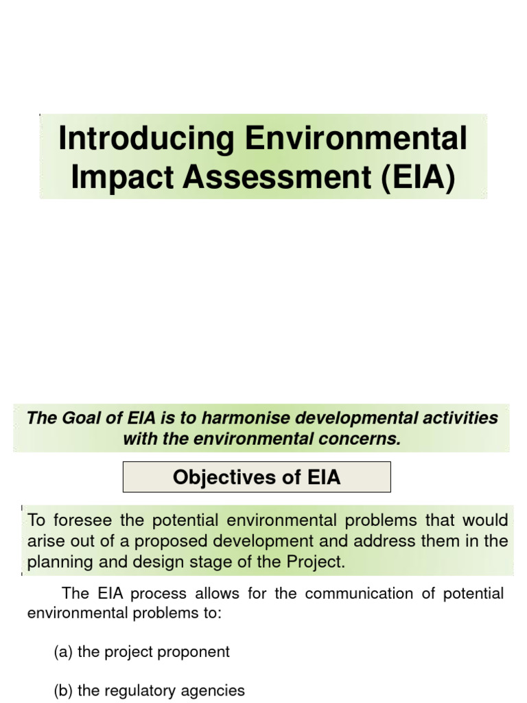 EIA Intro | PDF | Environmental Impact Assessment | Nature