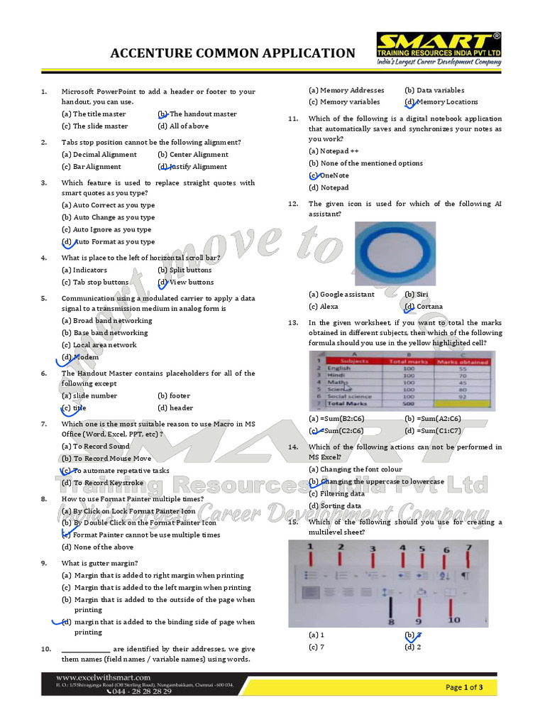 ACCENTURE Common Application | PDF | Microsoft Excel | Computing