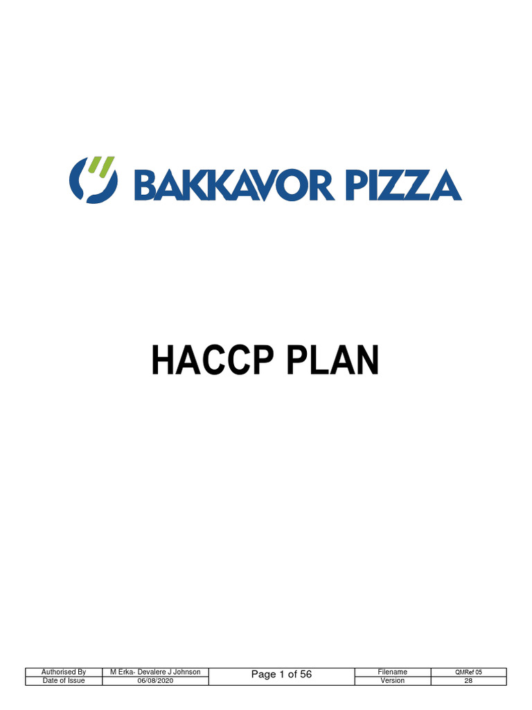 HACCP Plan Example | PDF | Mycotoxin | Nitrate