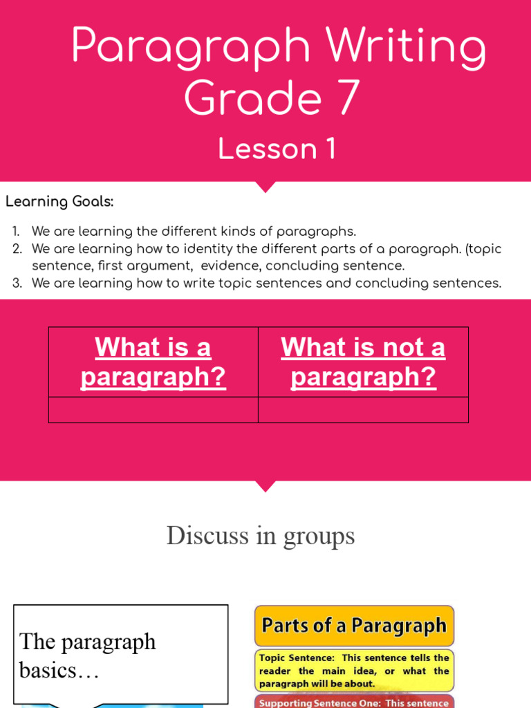 Grade 7 Paragraph Writing | PDF | Learning | Classroom