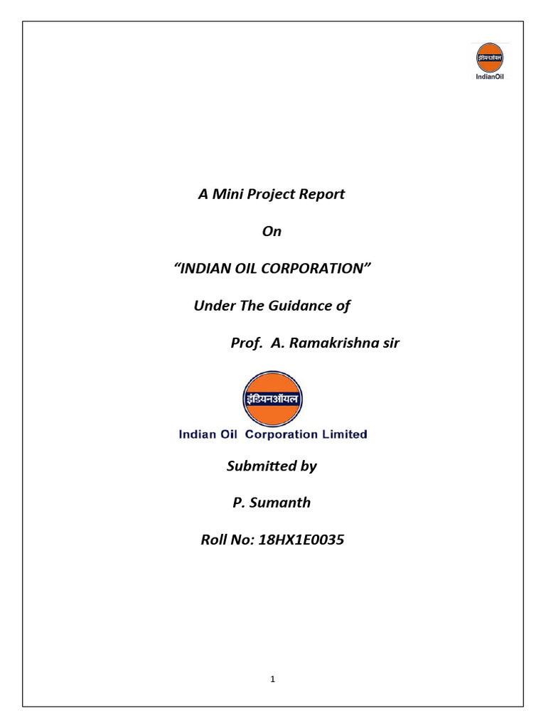 Indian Oil Project JJ | PDF | Swot Analysis | Natural Gas