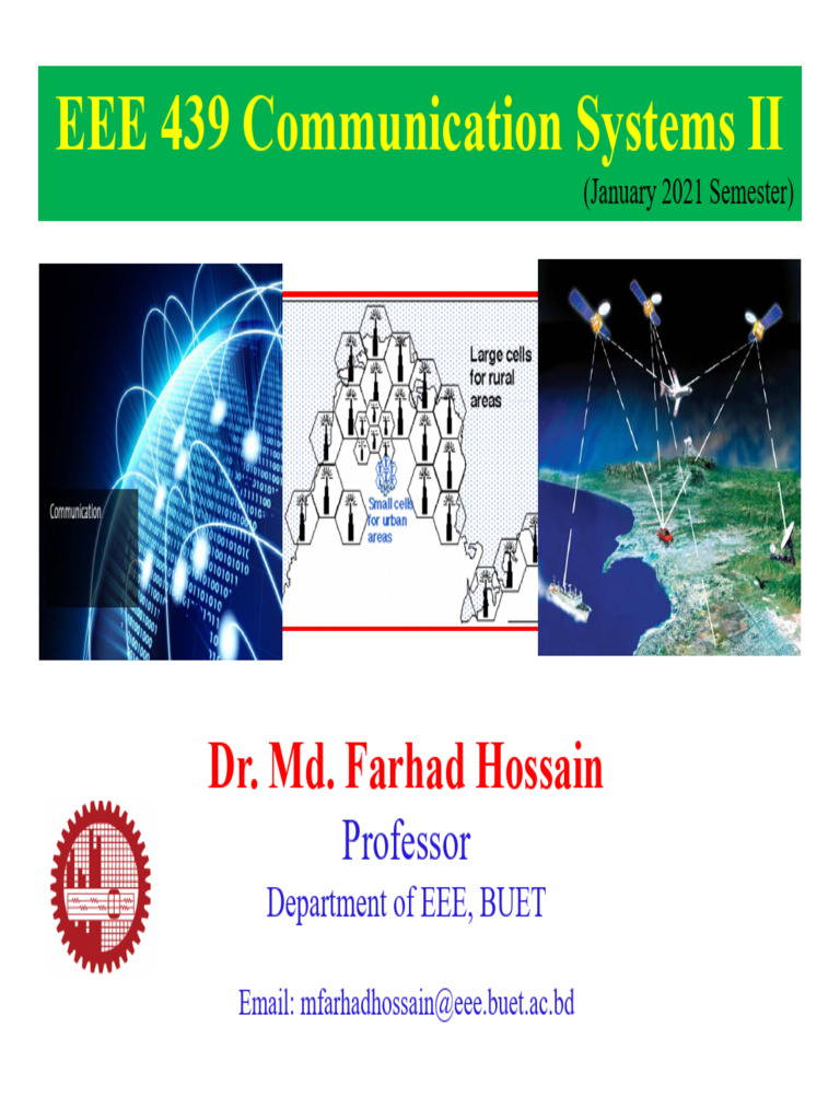 EEE 439 Communication Systems II - Introduction | PDF | Modulation | Bandwidth (Signal Processing)