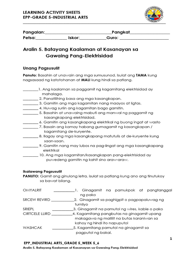 Epp 5 Q4 Las 5-6 | PDF