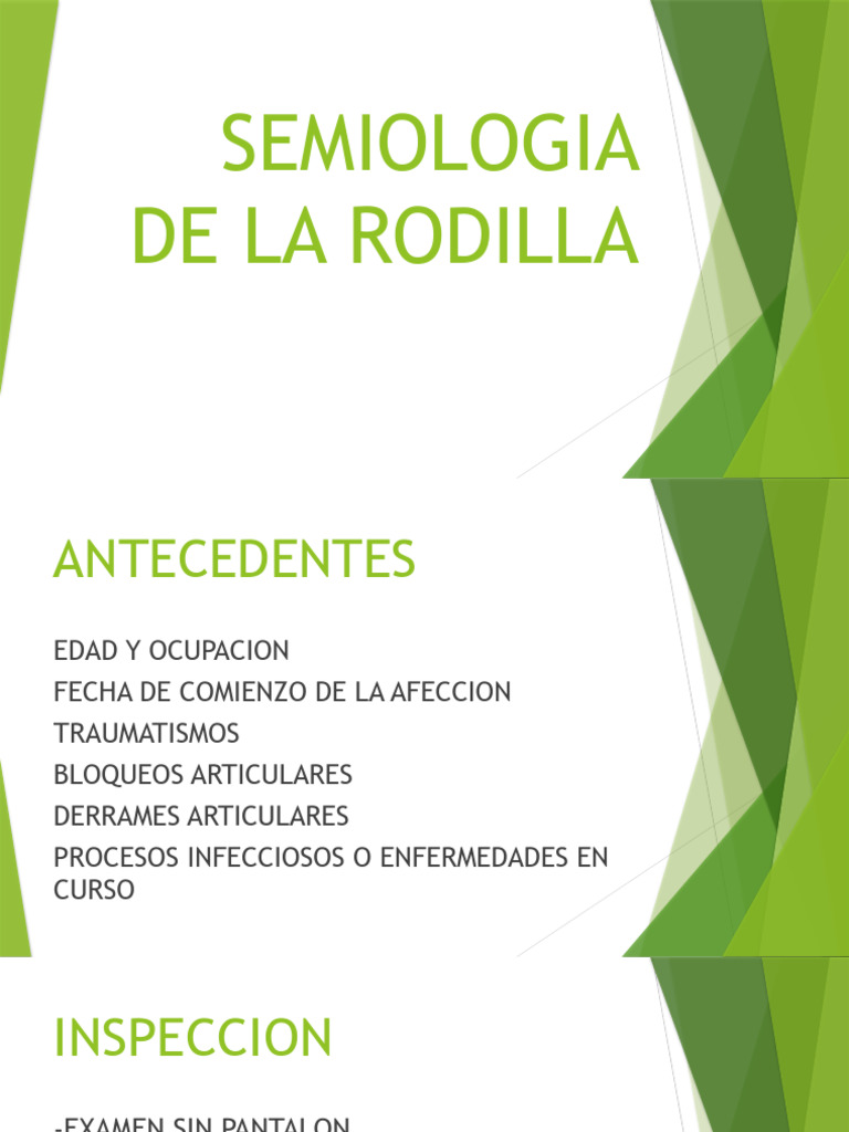 Semiologia de La Rodilla | PDF | Rodilla | Anatomía del miembro inferior