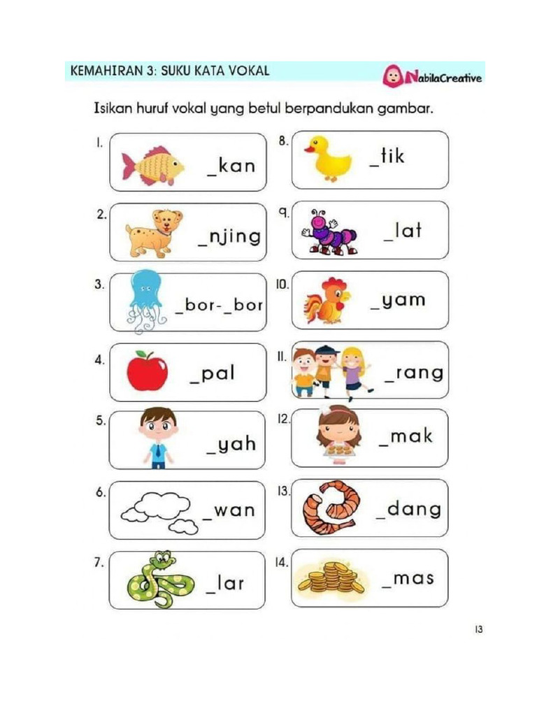 Melengkapi Huruf | PDF