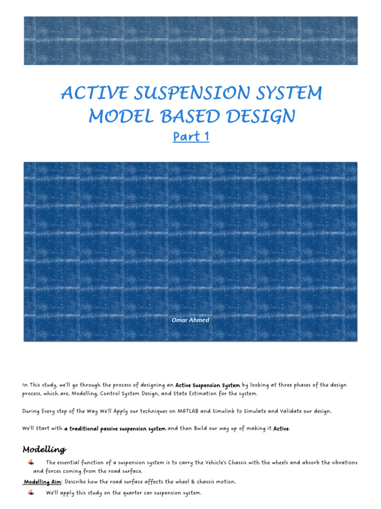 Active Suspension System Design Overview | PDF | Mechanics | Applied ...