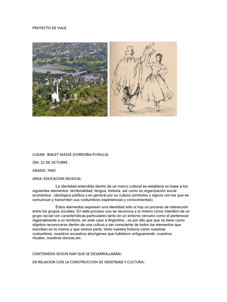 Proyecto de Viaje | PDF | Bailes | Folklore
