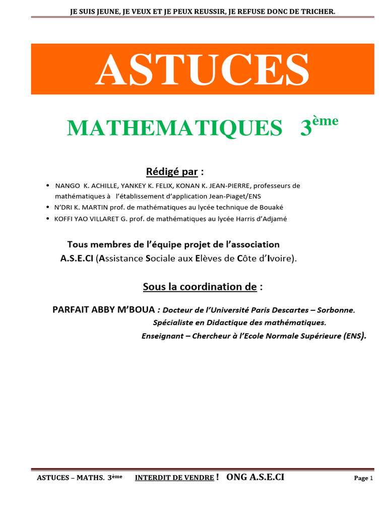 Astuce 3ème Bepc Maths | PDF | Triangle | Cercle
