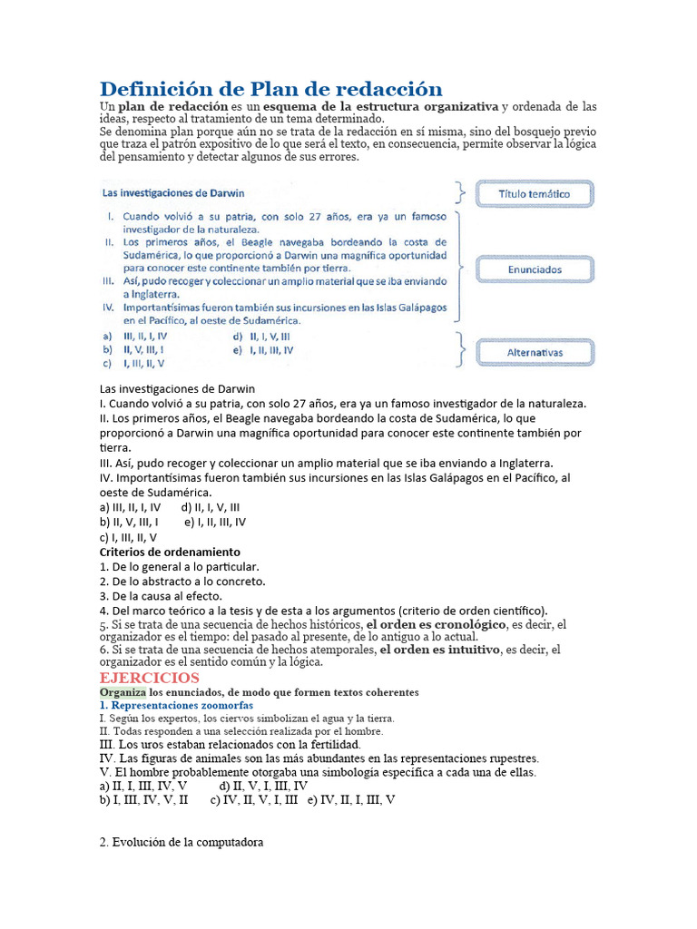 Guía para Crear un Plan de Redacción | PDF | Romeo y Julieta | Charles Darwin