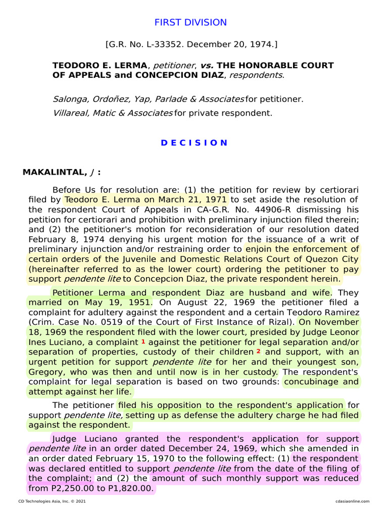 Lerma vs. CA, 61 Scra 440 | PDF | Injunction | Appeal