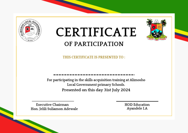 Skills Acquisition Training Certificate | PDF