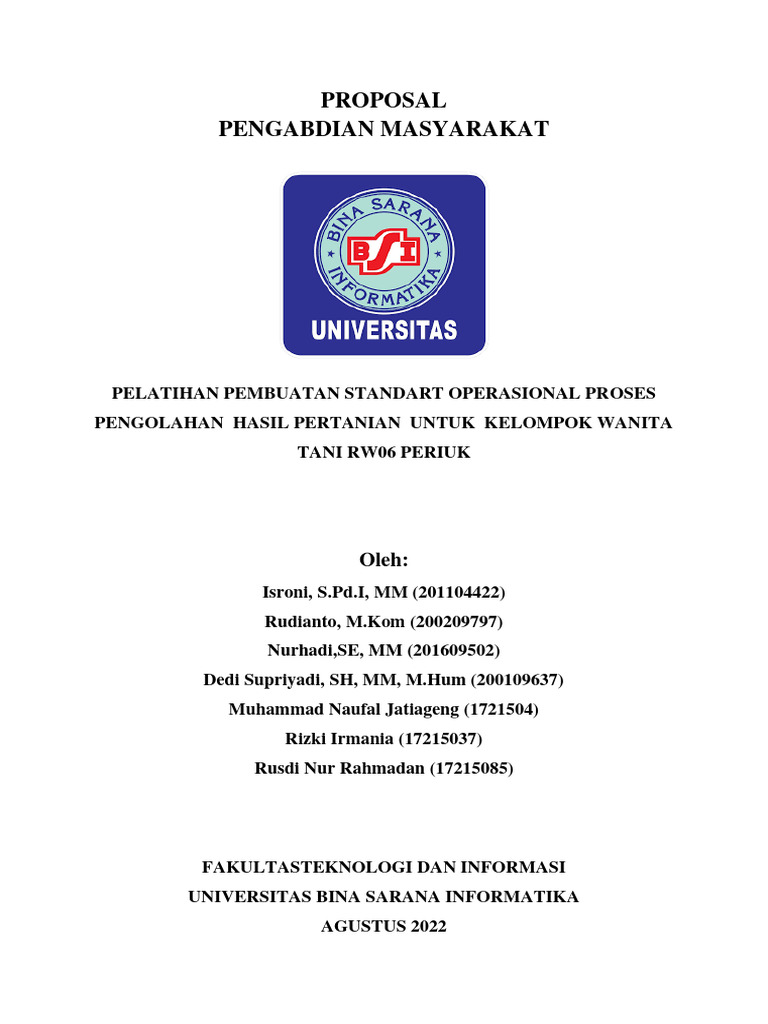 Proposal Pengabdian Masyarakat Sejahtera | PDF