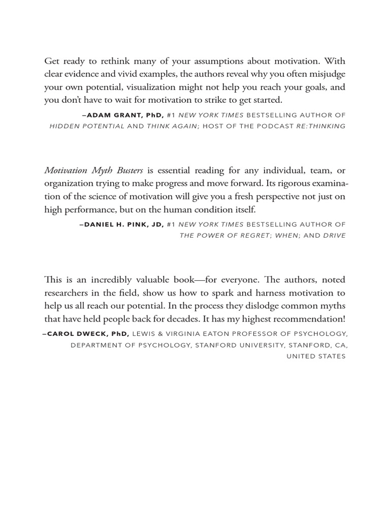 Motivation Myth Busters - 9781433841682 | PDF | Motivational | Motivation