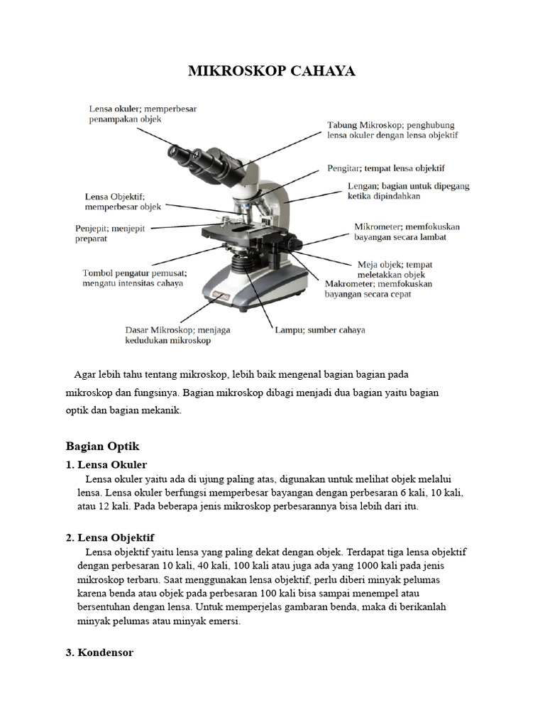 MIKROSKOP CAHAYA | PDF