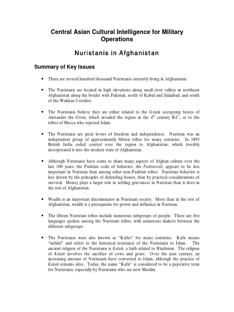 Nuristani Culture and History in Afghanistan | PDF | Afghanistan