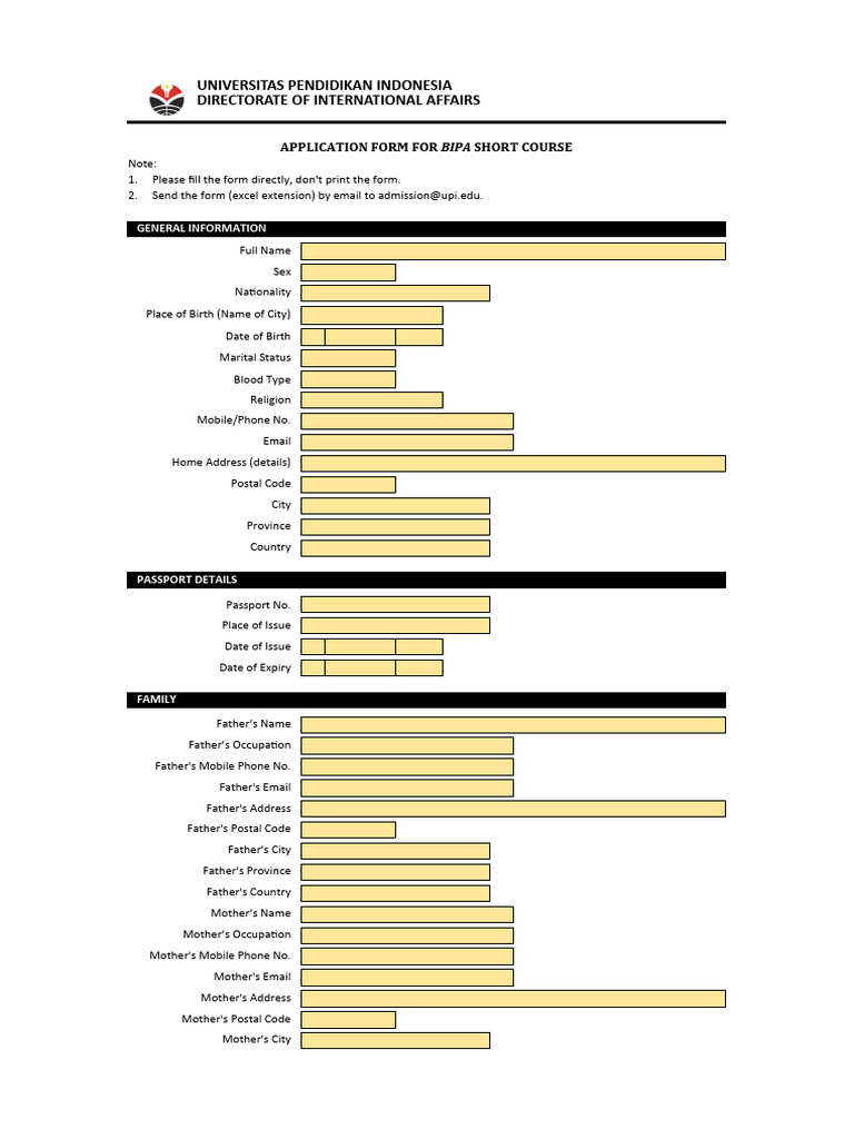 Form BIPA | PDF | Bachelor's Degree | Doctorate