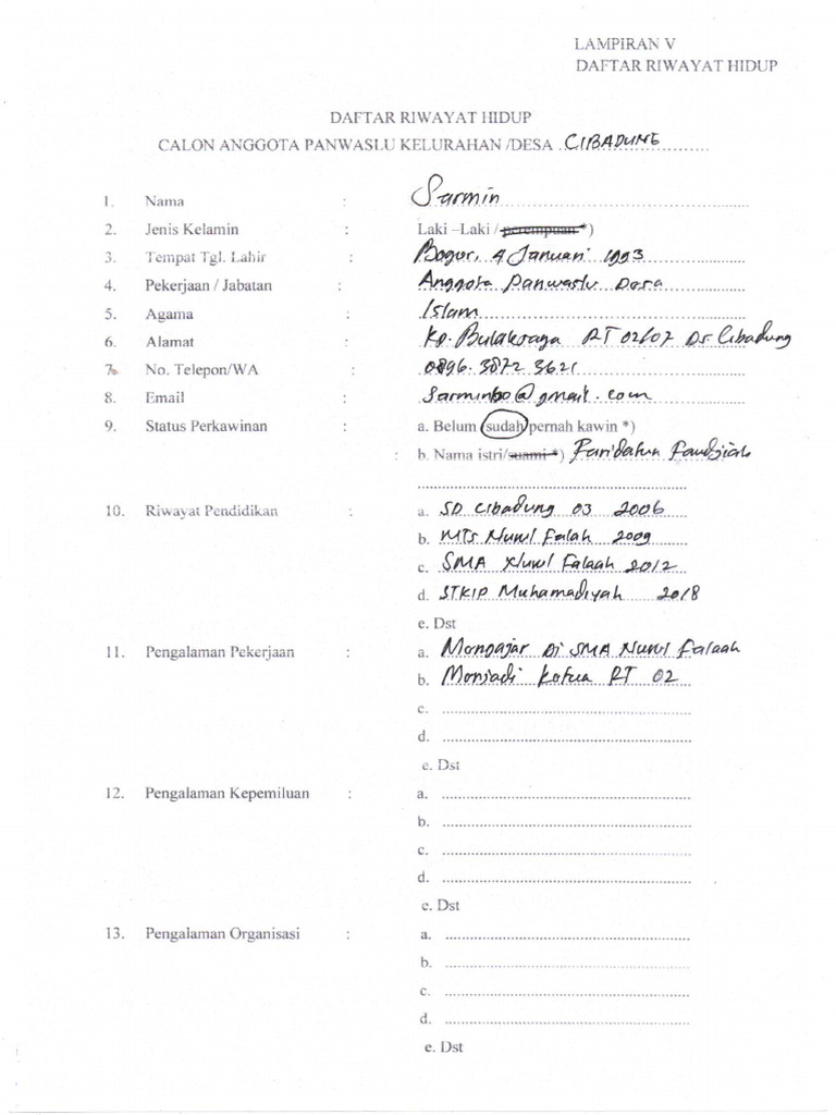 Riwayat Hidup - Abo | PDF