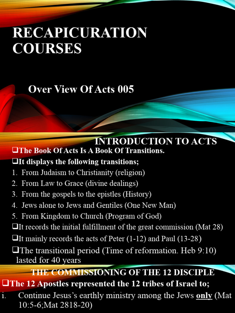Overview of Acts: Transition to Grace | PDF | Acts Of The Apostles ...