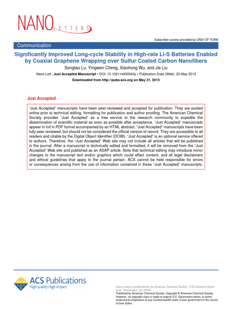 Significantly Improved Long Cycle Stability in High Rate Li S Batteries ...