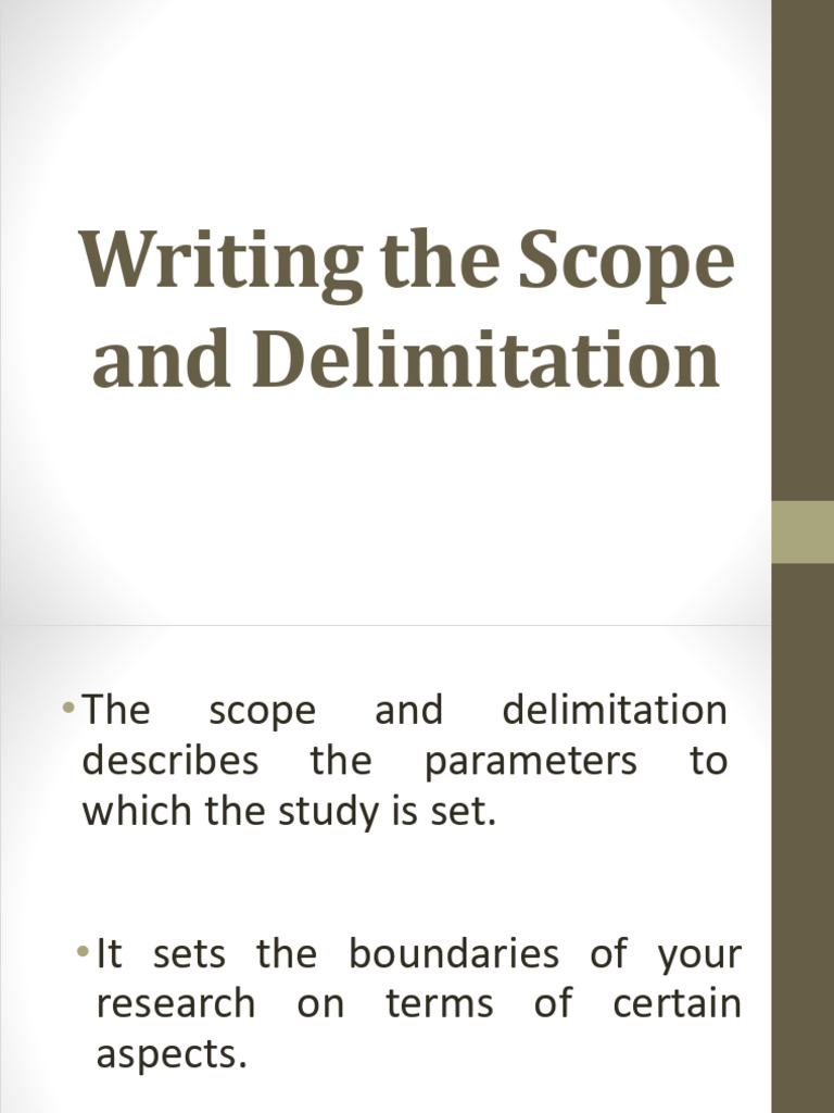 Writing The Scope and Delimitation | PDF