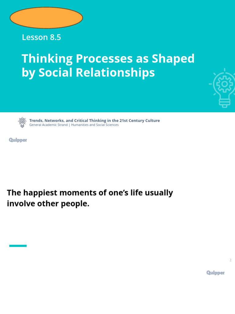 Social Relationships Shape Thinking Processes | PDF | Affect ...